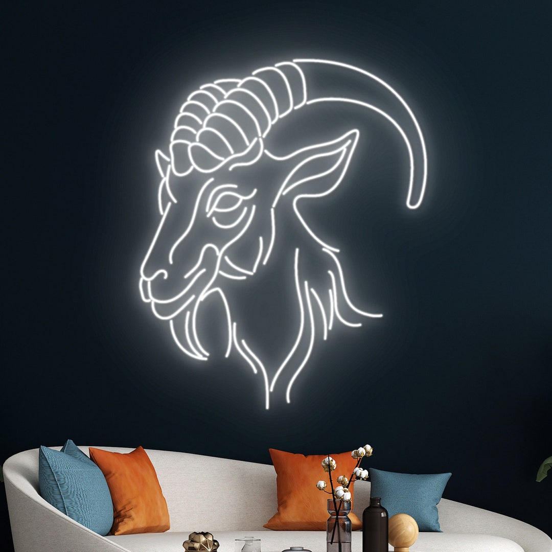 Goat Neon Sign, Goat Led Sign, Goat Led Light, Goat Neon Light, Goat ...