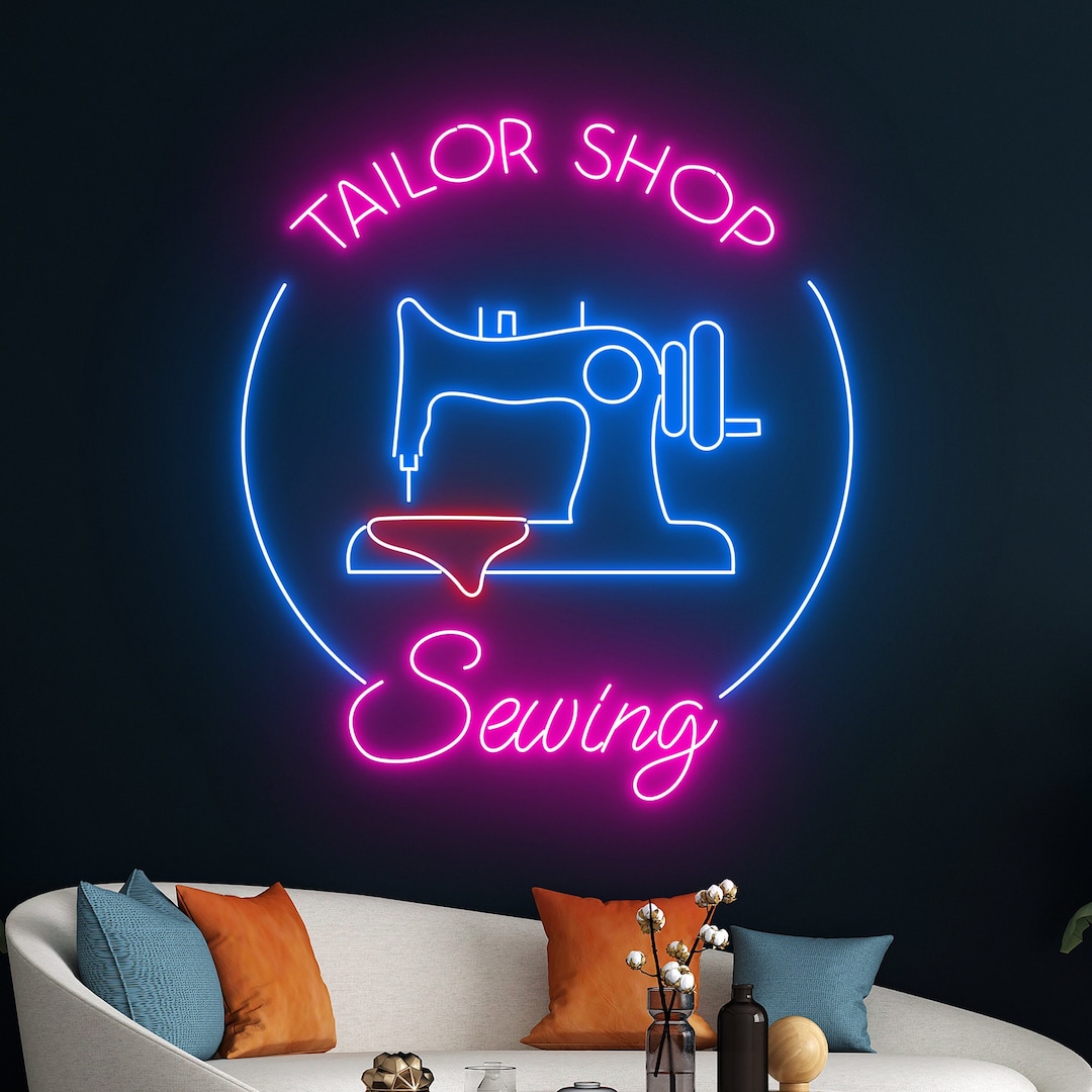 Tailor Shop Sewing Led Sign, Tailor Neon Sign, Clothes Led Light ...