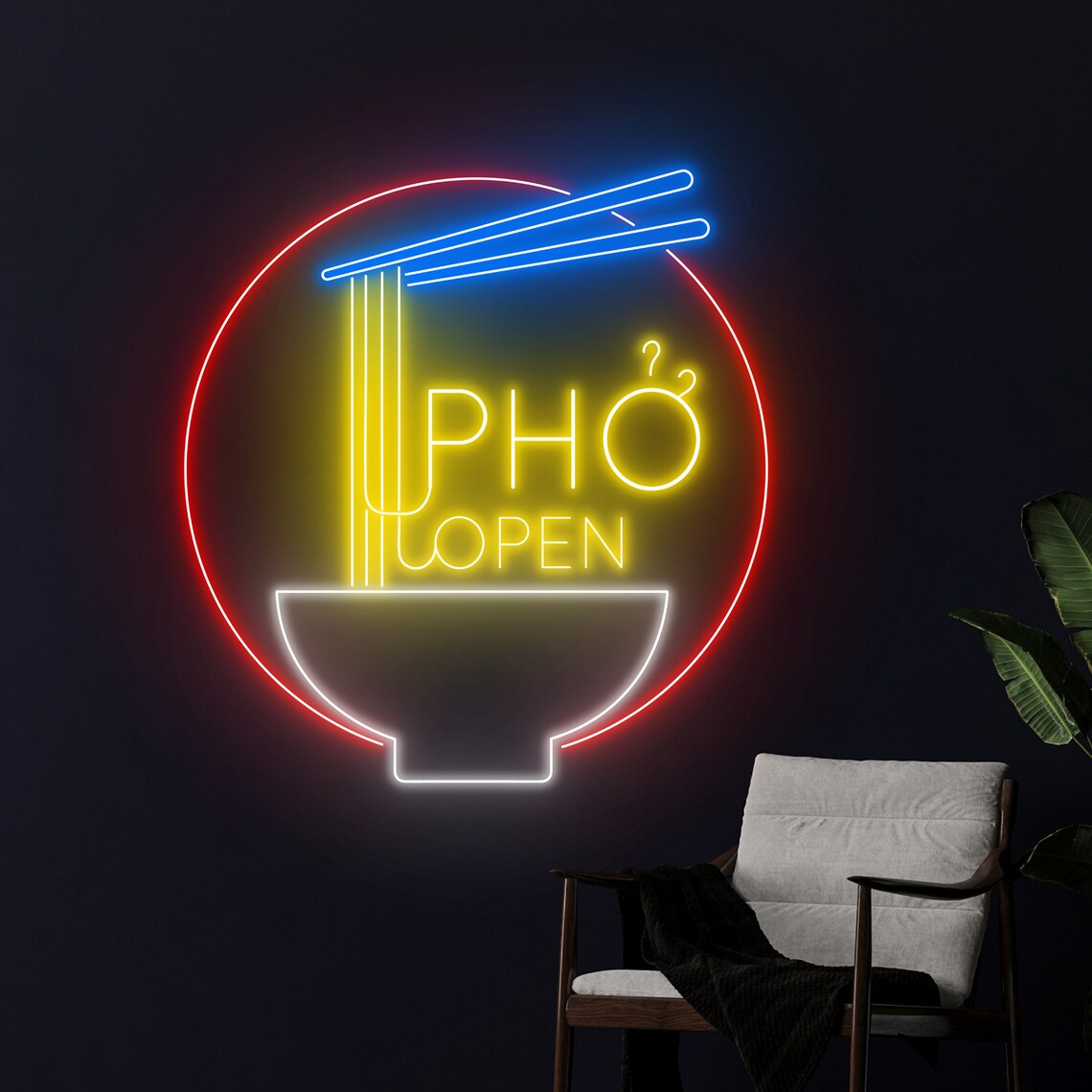 Pho Open Led Sign, Pho Noodles Neon Sign, Vietnamese Noodles Led Light ...