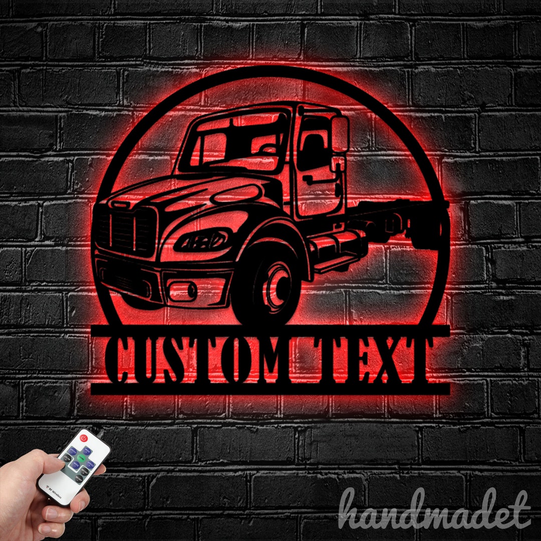 Personalized Freightliner Truck Metal Wall Sign, Vehicle Metal Wall ...