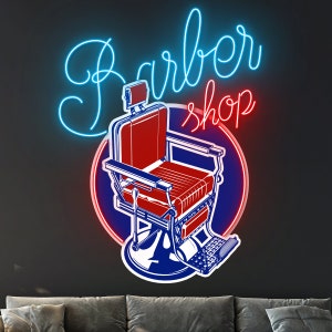 Barber Shop Decal Printed Neon Light, Barber Acrylic Led Light, Barber ...
