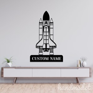 Personalized Space Shuttle Metal Wall Sign, Rocket Metal Wall Light ...
