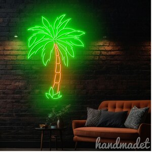 Palm Tree Neon Sign, Palm Tree Signs, Beach Neon Wall Light, Palm Tree ...