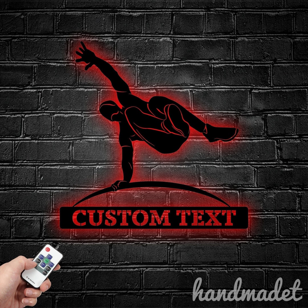 Custom Parkour Metal Wall Art LED Light, Parkour Metal Sign, Parkour ...