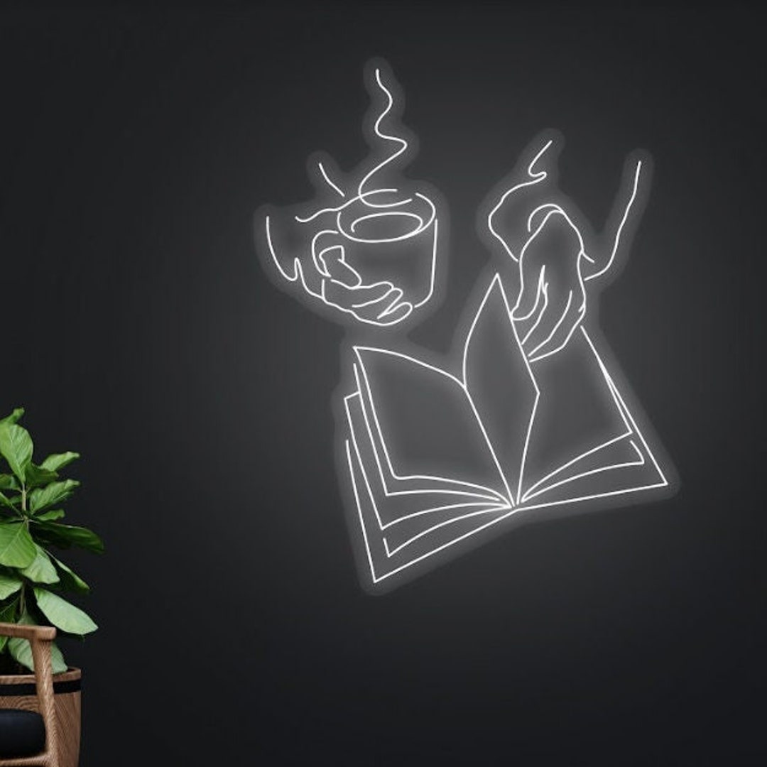 Woman Reading Books Led Sign Reading Led Sign Wall Decor - Etsy