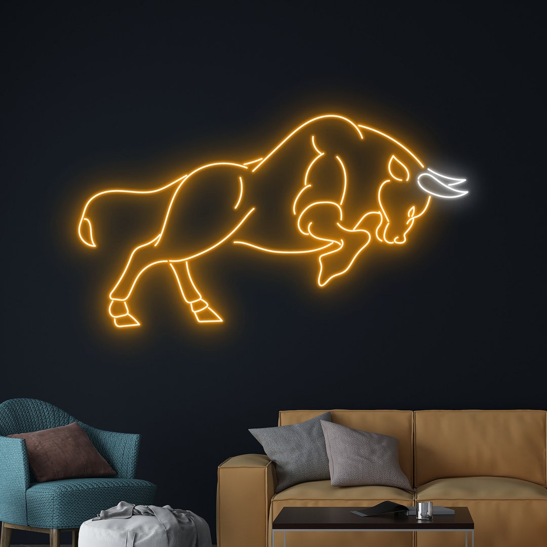 Bull Neon Sign, Bull Neon Light, Buffalo Led Sign, Buffalo LED Light ...