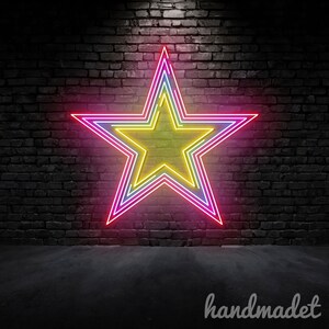 Star Neon Sign, Colorful Star Led Sign, Star Neon Light, Star Led Light ...