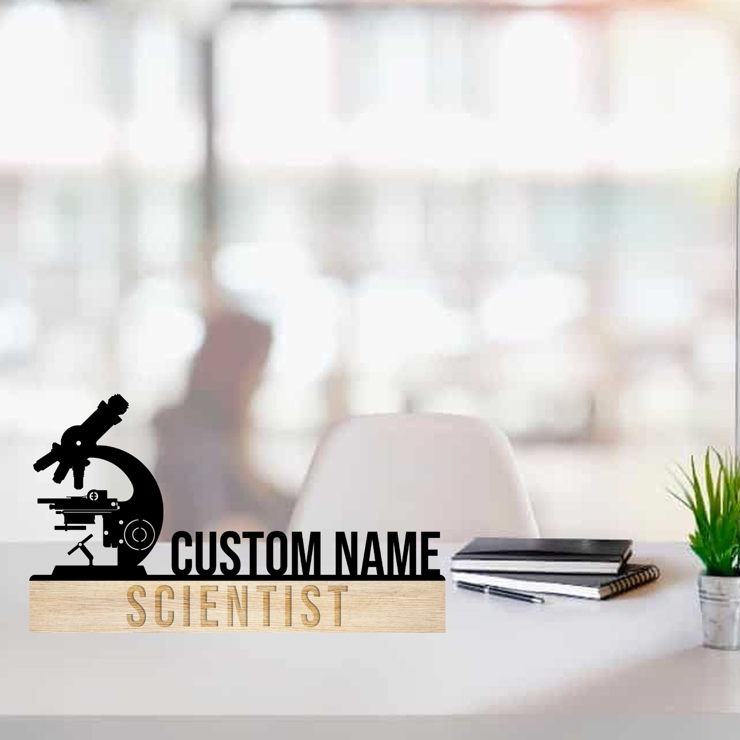 Custom Scientist Desk Name Plate, Scientist Metal Nameplate for Desk ...