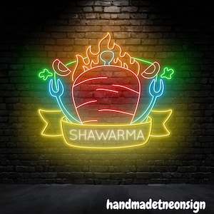 Shawarma Neon Sign, Shawarma Led Sign, Middle Eastern Food Led Light ...