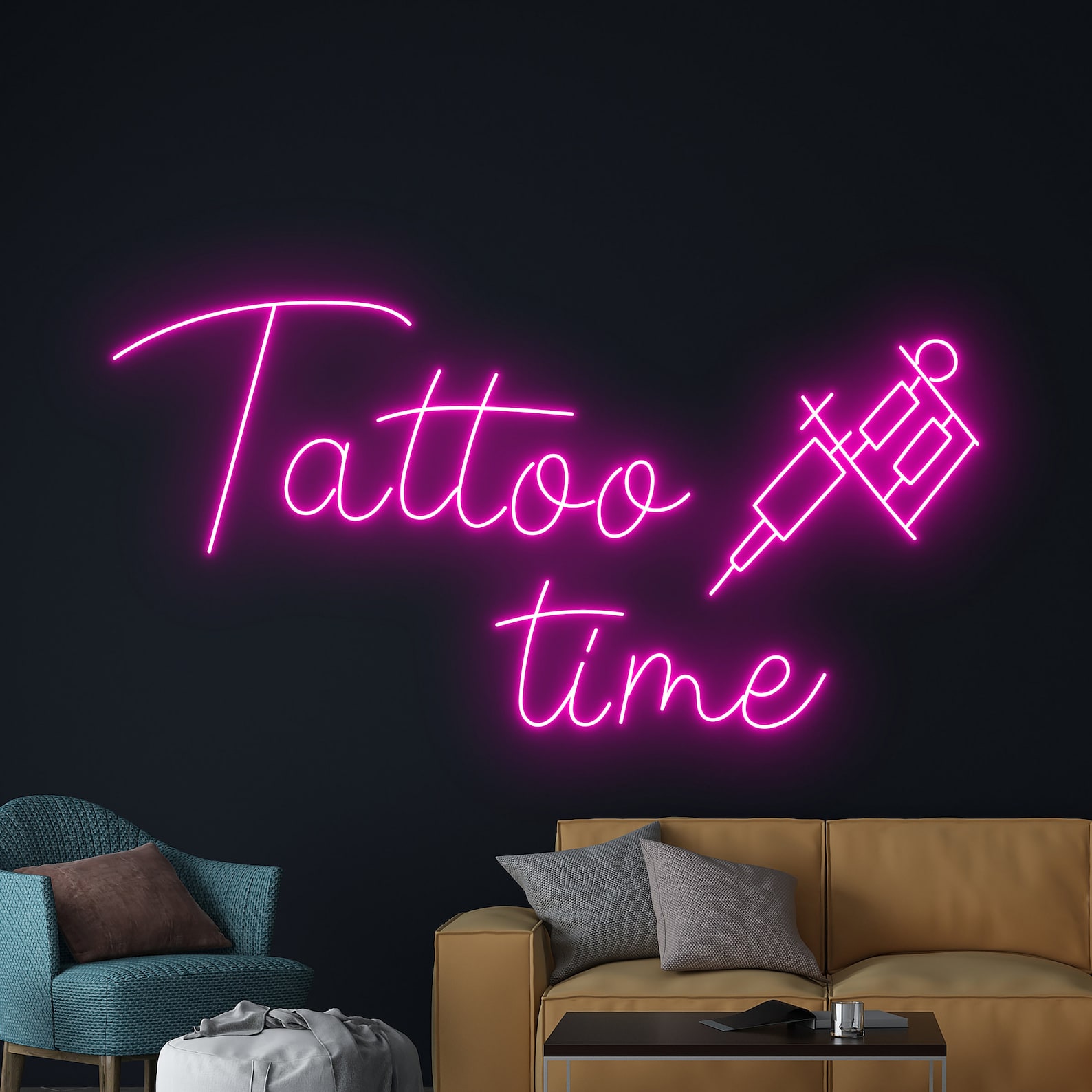 Tattoo Time Neon Light, Tattoo Shop Led Sign, Tattoo Salon Led Light ...