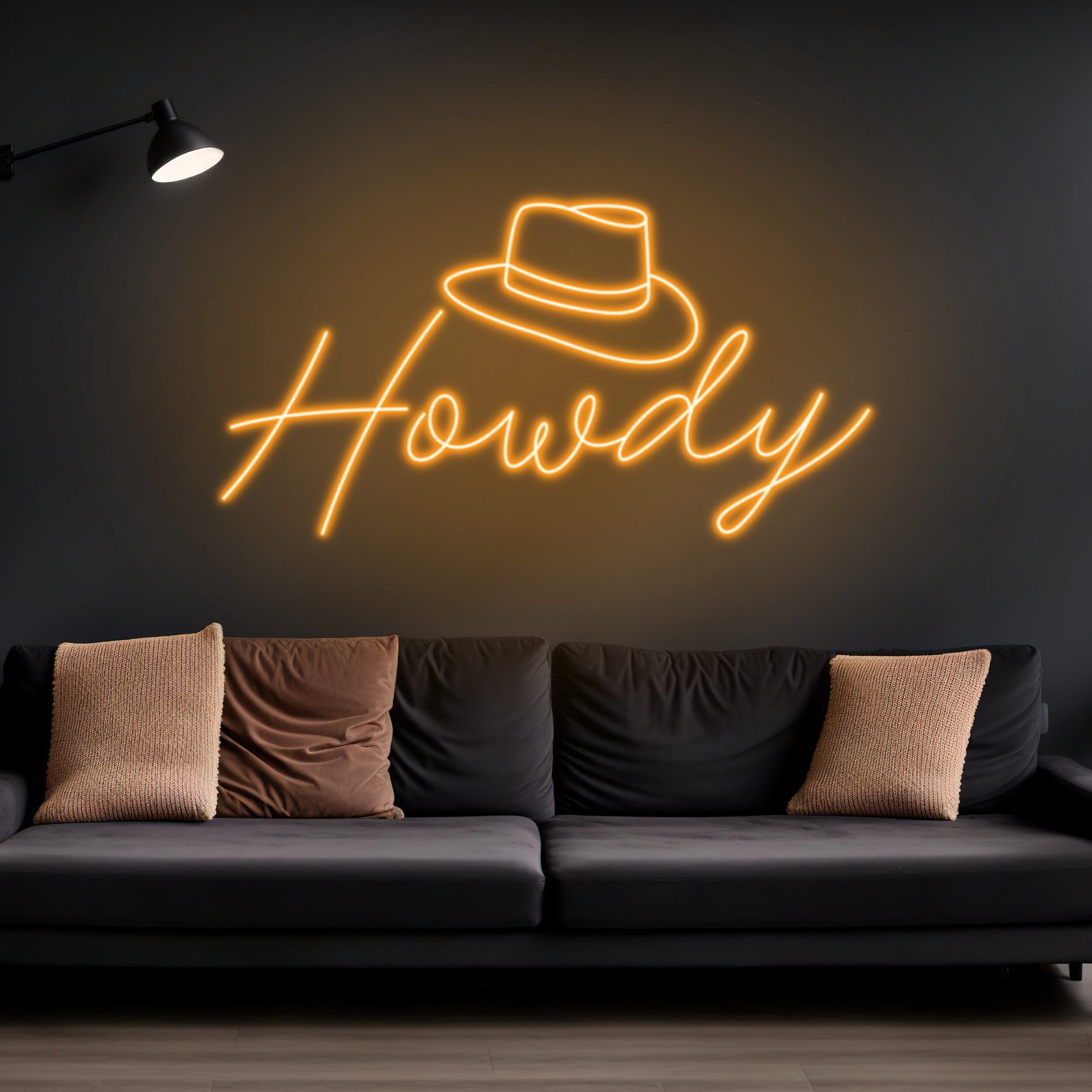 Howdy Neon Sign Cowboy Hat Sign Western Led Sign North - Etsy
