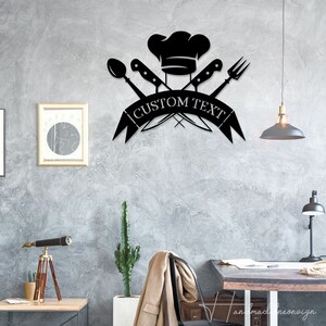 Custom Master Chef Metal Wall Art LED Light - Personalized Chef Hat ...