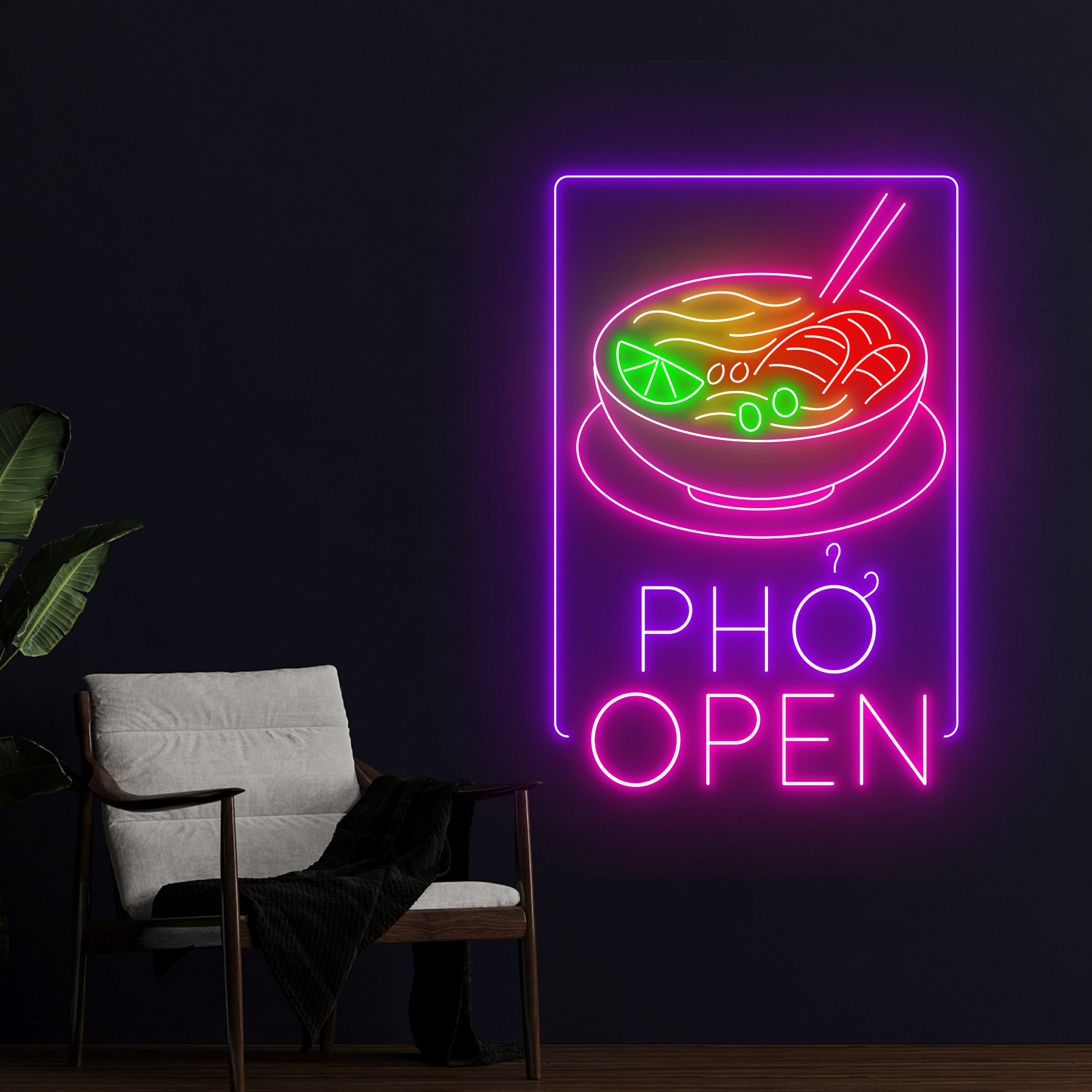 Phở Open Neon Sign, Pho Real Restaurant Neon Sign, Pho Neon Light, Pho ...