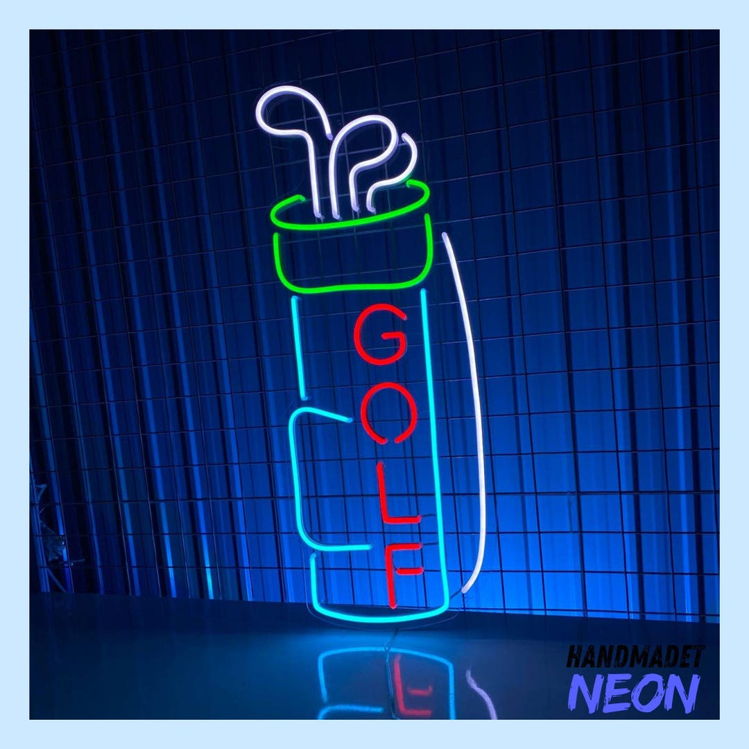 Golf Bag Neon Sign, Golf Neon Sign Wall Art, Golf Neon Sign Led Light ...