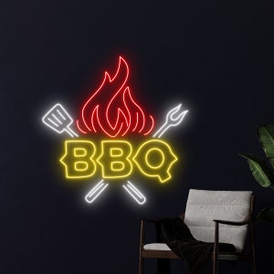 BBQ Neon Sign, Barbeque Time Neon Light, Barbecue Led Light, Grill Led ...