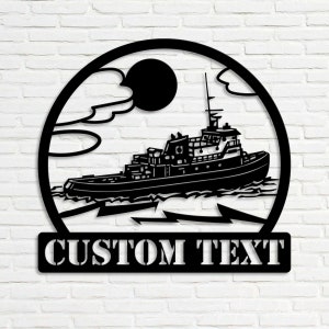 Custom Tugboat Metal Wall Art LED Light, Personalized Pillow Sailor ...