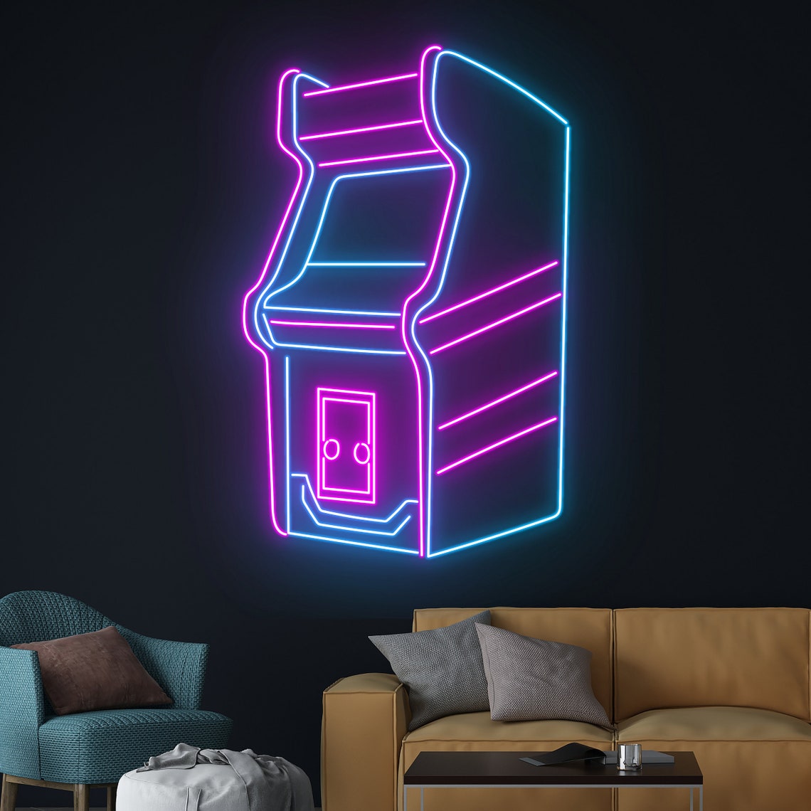 Arcade Neon Sign, Game Machine Led Light, Gamer Neon Light, Game Player ...