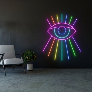 Magic Eye Neon Sign, Evil Eye LED Sign, Eye of God Neon Light, Eye of ...