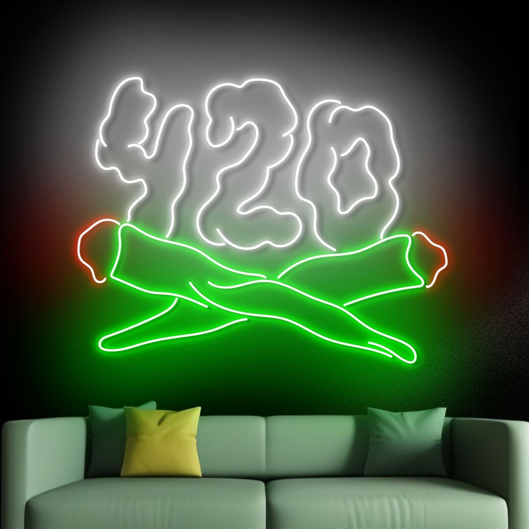Smoking Neon Wall Sign, Smoke Led Wall Light, Weed Led Wall Sign ...