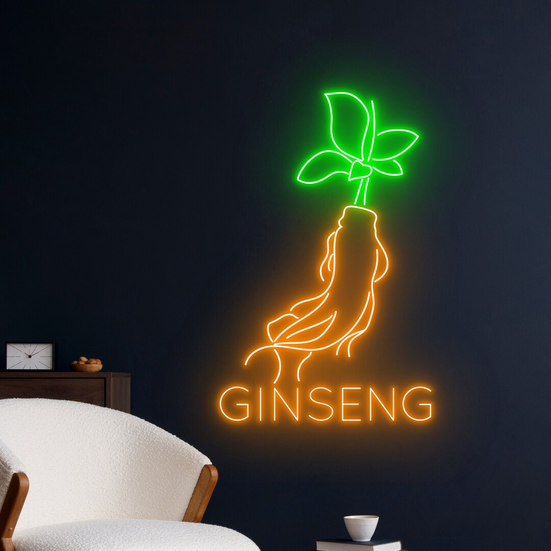 Ginseng Neon Sign, Ginseng Neon Light, Ginseng LED Light, Ginseng Led ...