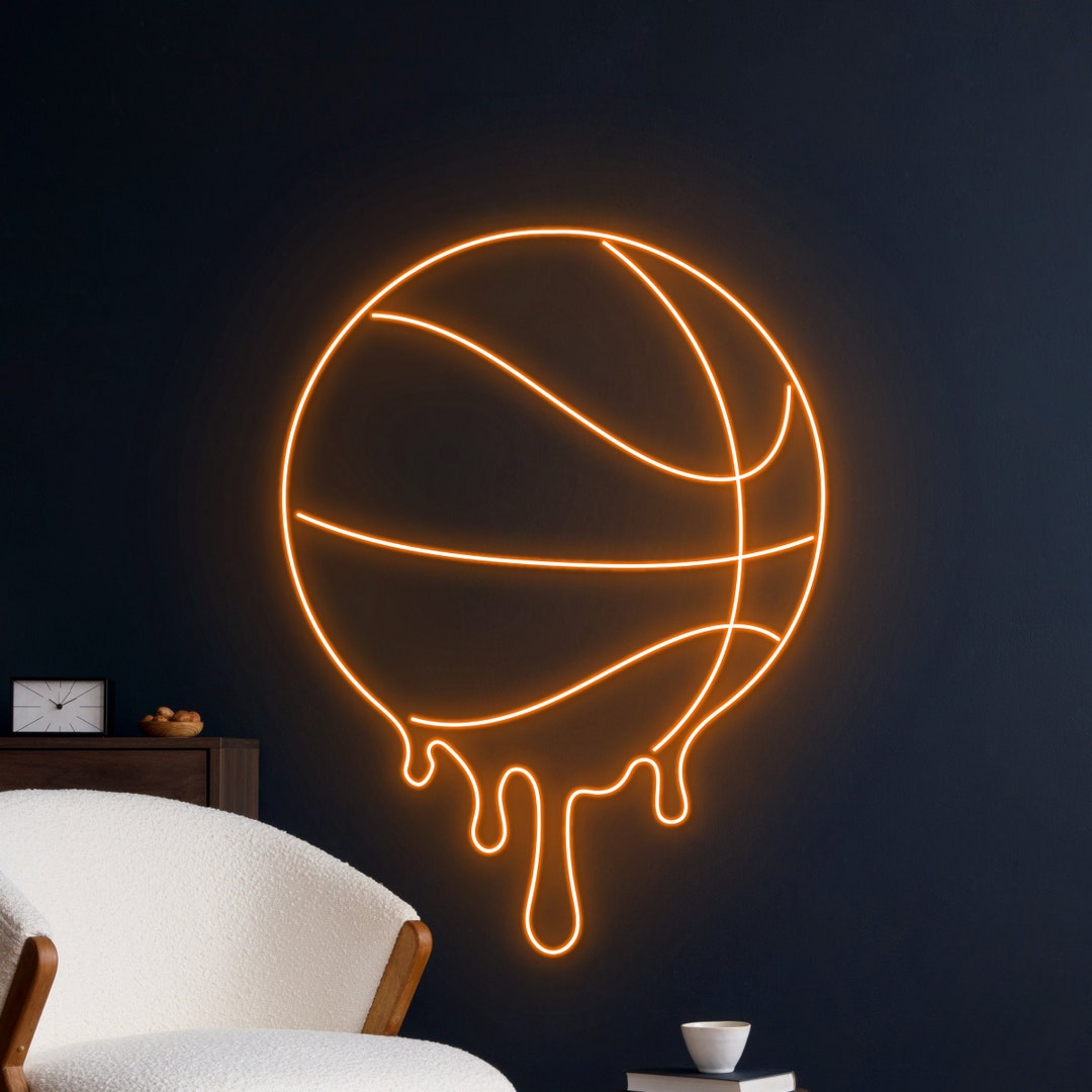 Basketball Ball Dripping Neon Sign, Basketball Neon Light, Basketball ...