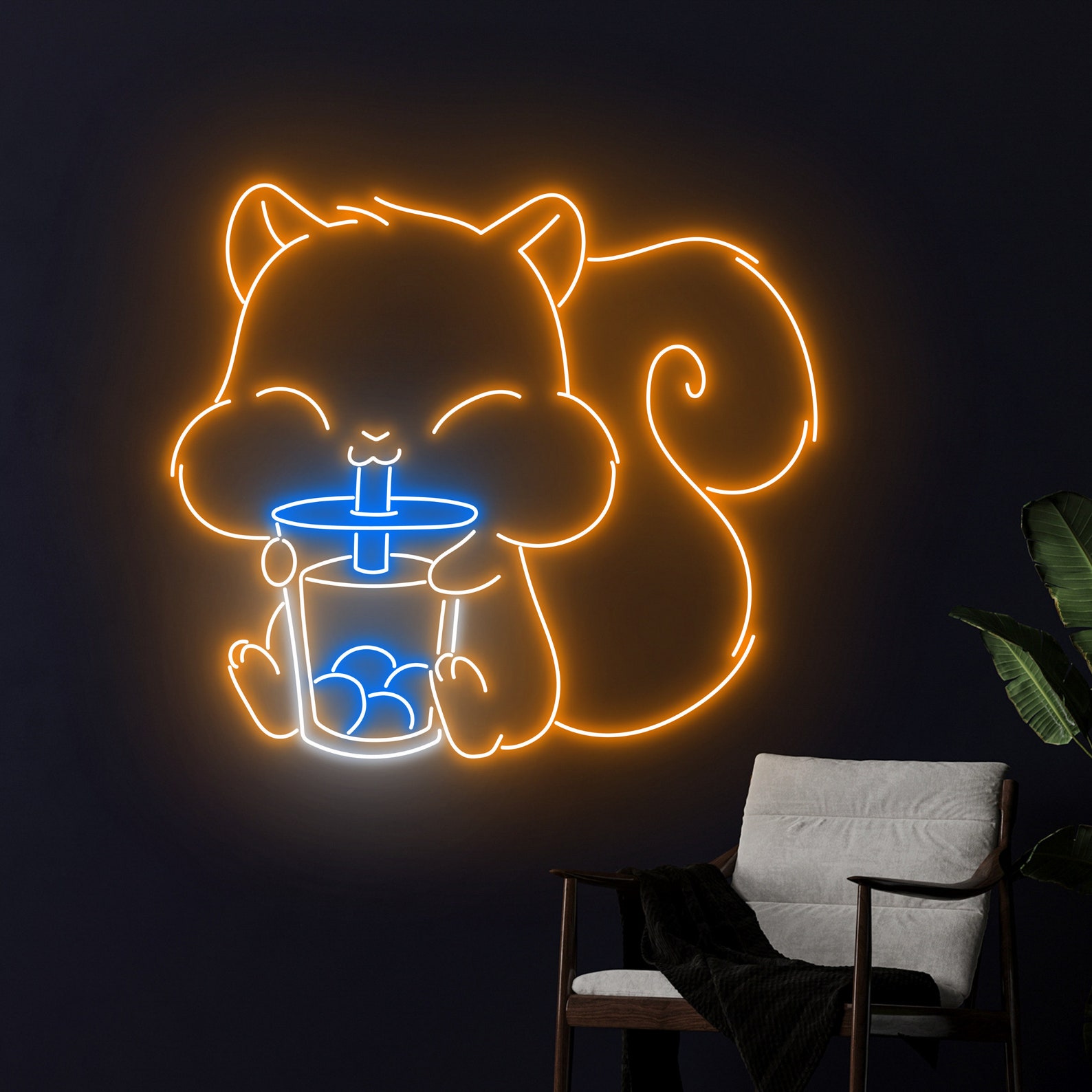 Fox Bubble Tea Neon Sign, Fox Boba Tea Neon Light, Fox Milk Tea Led ...
