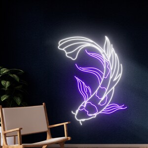 Koi Fish Neon Sign, Koi Fish Led Lights, Koi Fish Neon Lights, Custom ...
