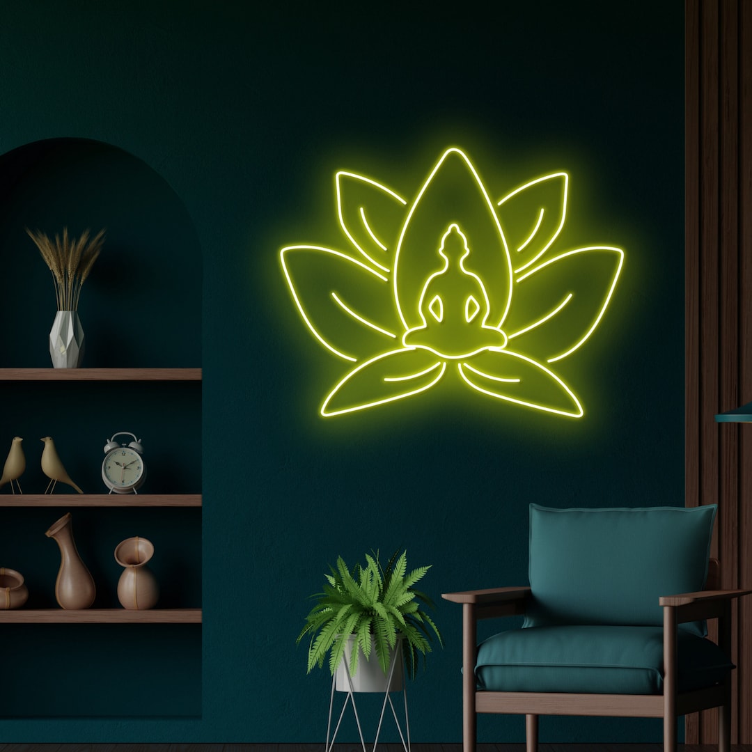 Buddha Lotus Flower Neon Sign, Lotus Flower Neon Light, LED Neon Sign ...