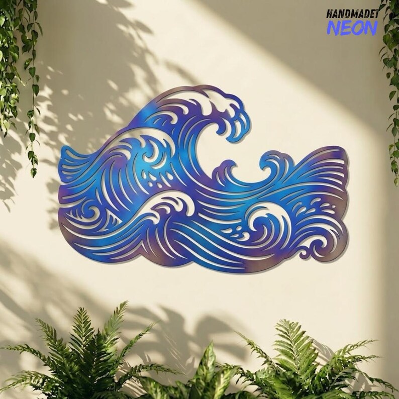 Custom Ocean Wave Metal Wall Art, Coastal Beach House Art, Wave Lover ...