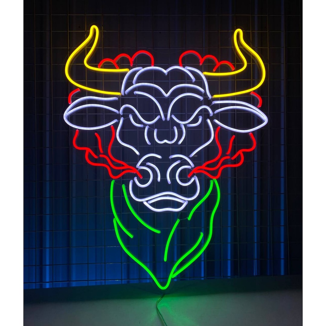 Bull Head Led Neon Sign, Bull Head Led Light, Bull Horn Led Sign, TEXAS ...