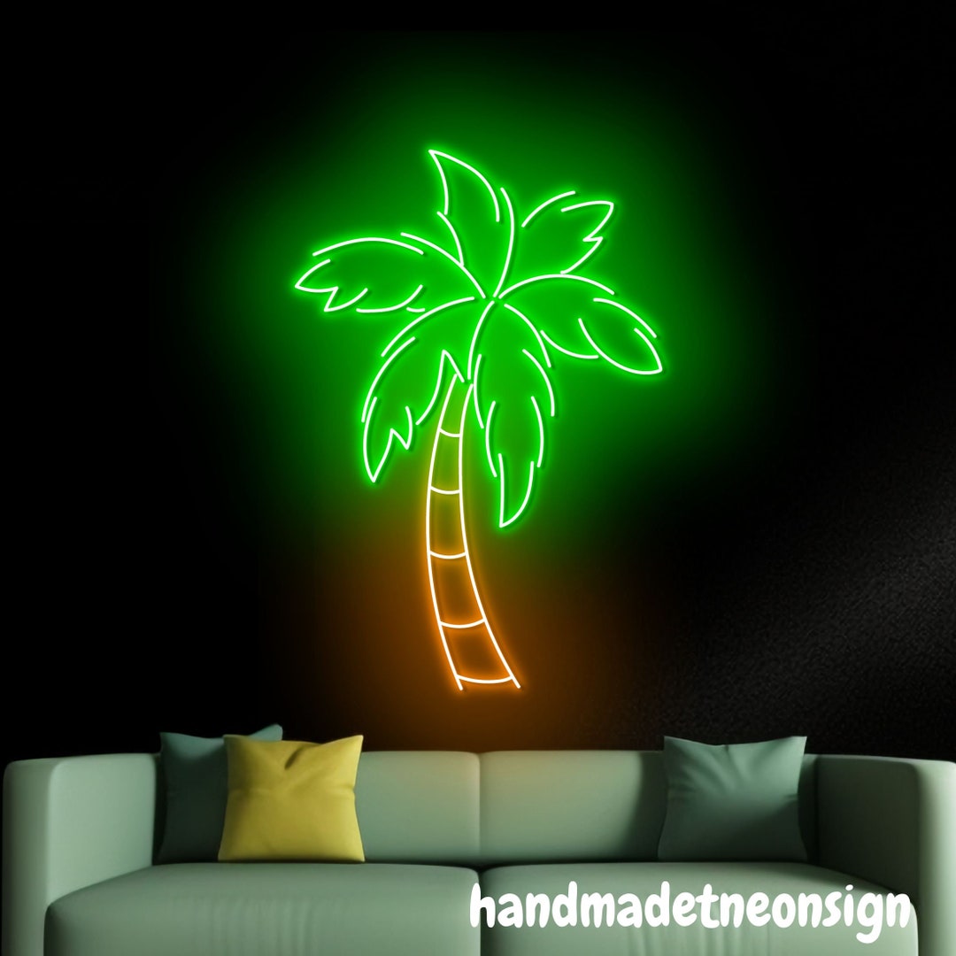 Palm Tree Neon Sign, Palm Tree Signs, Beach Neon Wall Light, Palm Tree ...