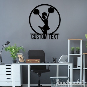Custom Cheerleading Metal Wall Art LED Light - Personalized Cheerleader ...