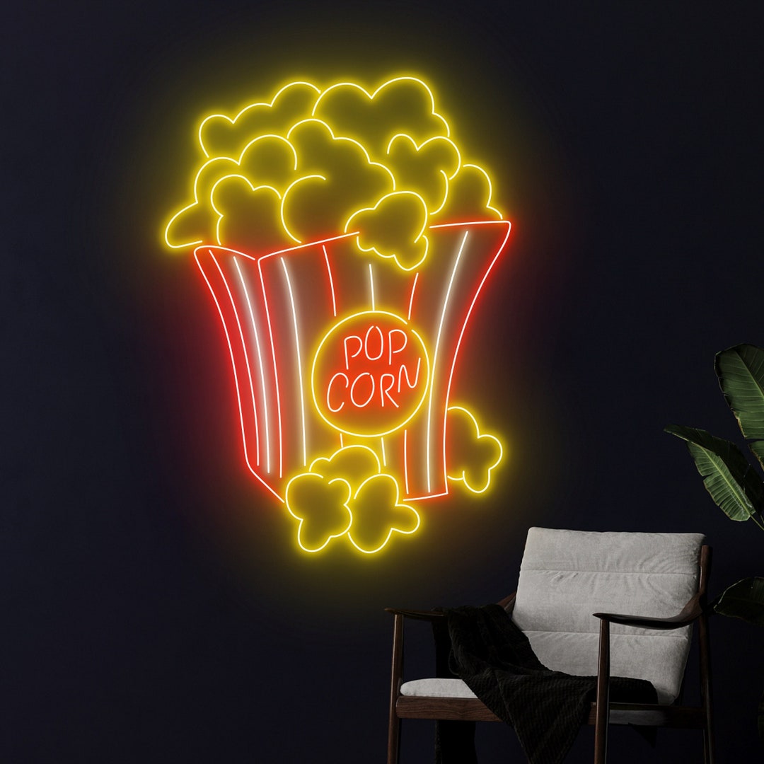 Popcorn Neon Sign, Popcorn Neon Light, Popcorn Led Light, Popcorn Led ...