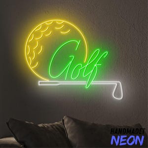 Golf Neon Sign, Golf Ball Led Sign, Golf Sport Led Light, Golf Player ...