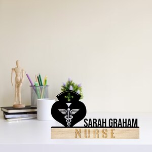 Custom Nurse Desk Name Plate, Nurse Metal Nameplate for Desk, Desk ...