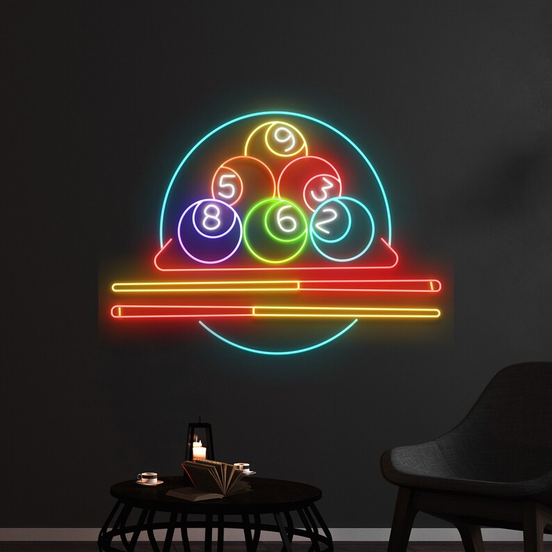 Billiards Led Sign, Billiard Neon Sign, Billiards Pool Neon Light ...