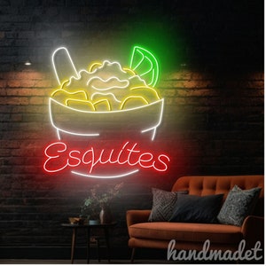 Esquites Neon Wall Sign, Elote En Vaso Led Wall Light, Mexico Food Led ...