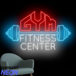 Gym Fitness Center Neon Sign, Gym Led Sign, Weightlifting Led Light ...