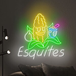 Esquites Neon Wall Sign, Elote En Vaso Led Wall Light, Mexico Food Led ...