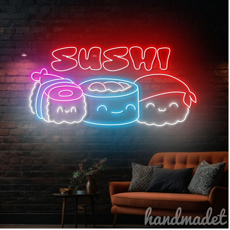 Sushi Neon Sign, Sushi Led Light, Japanese Sushi Neon Light, Sushi Food ...