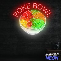 You Had Me at Poke Bowl Neon Wall Sign, Hawaiian Food Neon Light, Poke ...