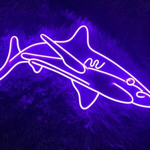 Shark Neon Sign, Shark Led Sign, Led Light, Custom Neon Sign, Home ...