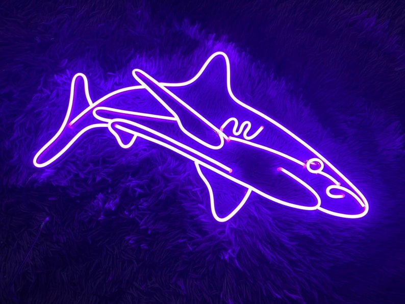 Shark Neon Sign, Shark Led Sign, Led Light, Custom Neon Sign, Home ...