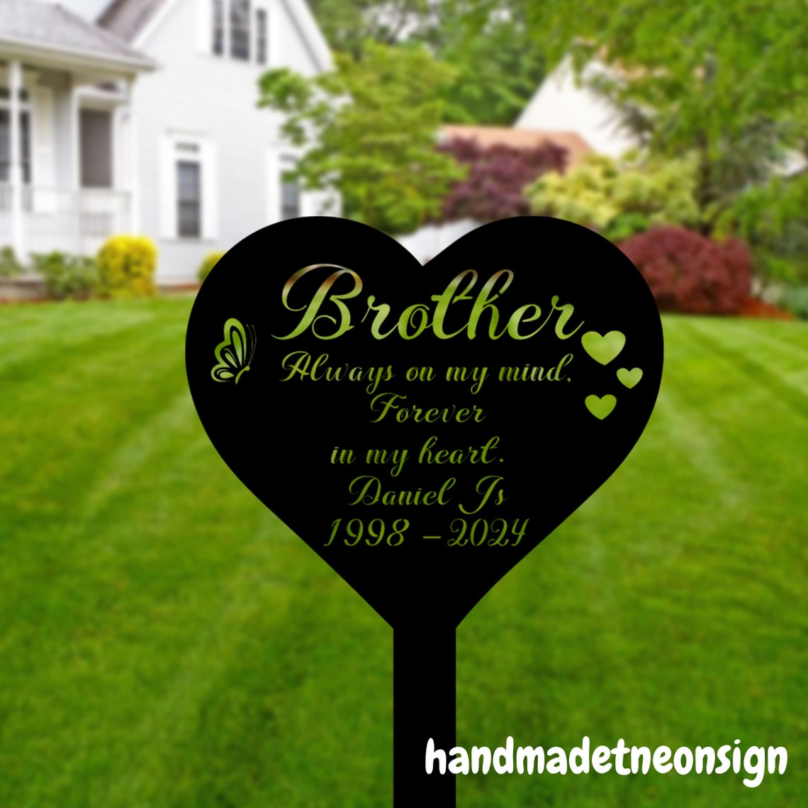 Custom Loss of Brother Memorial Stake, Brother Metal Stakes Sign ...