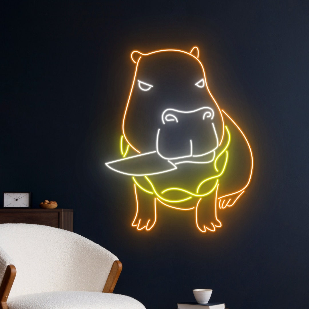 Capybara Knife Neon Light Capybara Killer Led Light Capybara - Etsy