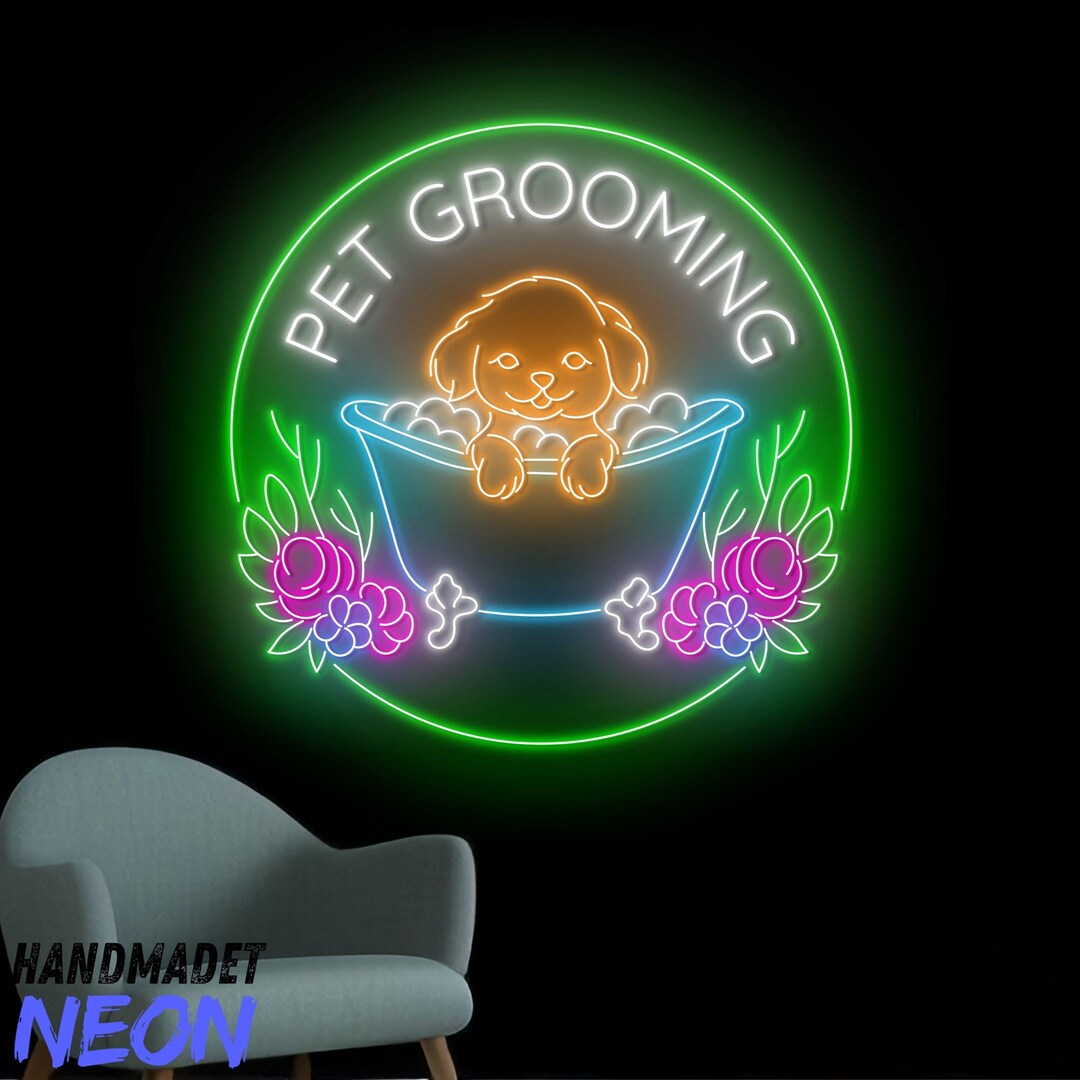 Pet Grooming Neon Sign, Dog Pet Led Sign, Pet Spa Neon Light, Pet ...