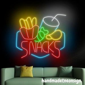 Snack Neon Sign, Snack Led Sign, Snack Neon Light, Custom Snack Led ...
