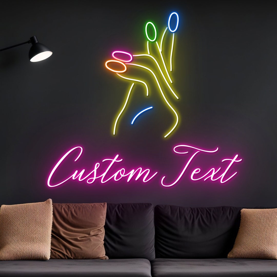 Custom Woman Nail Neon Sign, Personalized Nail Salon LED Light, Lady ...