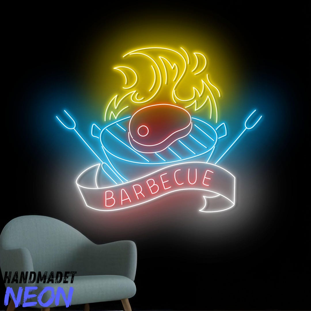 Barbecue Neon Sign, BBQ Bar Led Sign, Grill Meat Neon Light, Steak BBQ ...