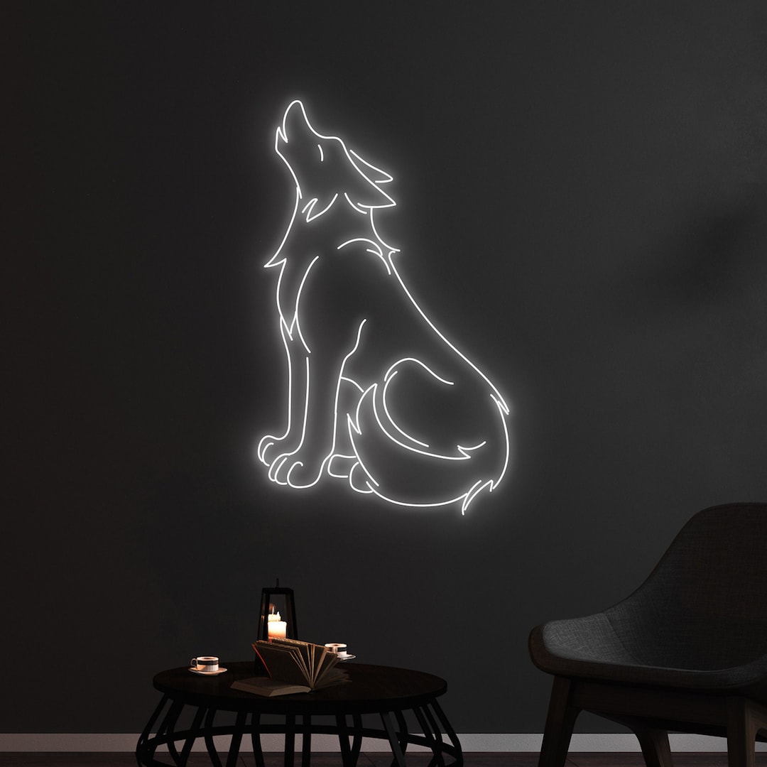 Wolf Howling Led Sign, Howling Wolf Led Light, Wolf Neon Light, Wolf ...